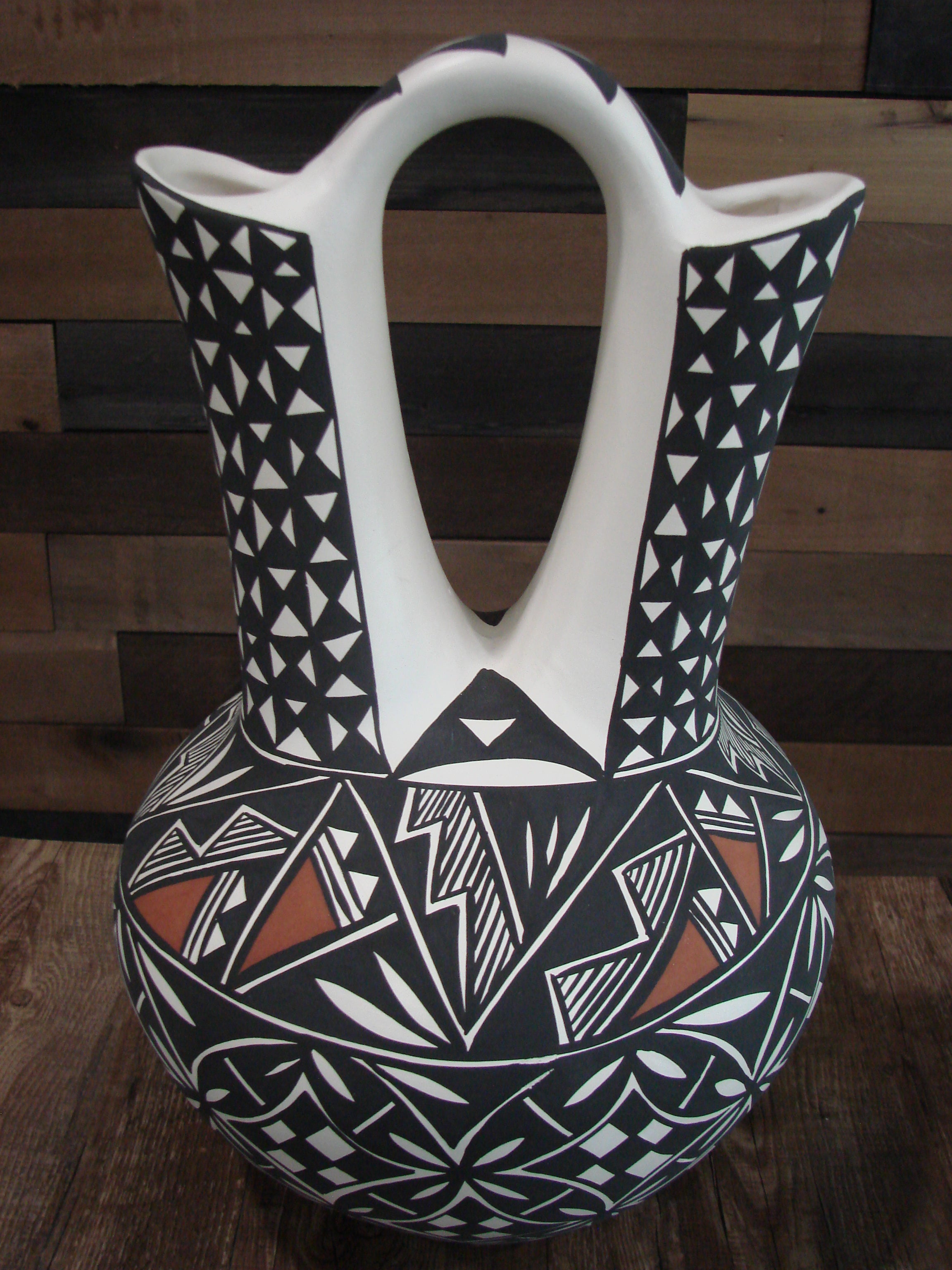 Native American Acoma Pueblo Fine Line Hand Painted Wedding Vase by Co ...