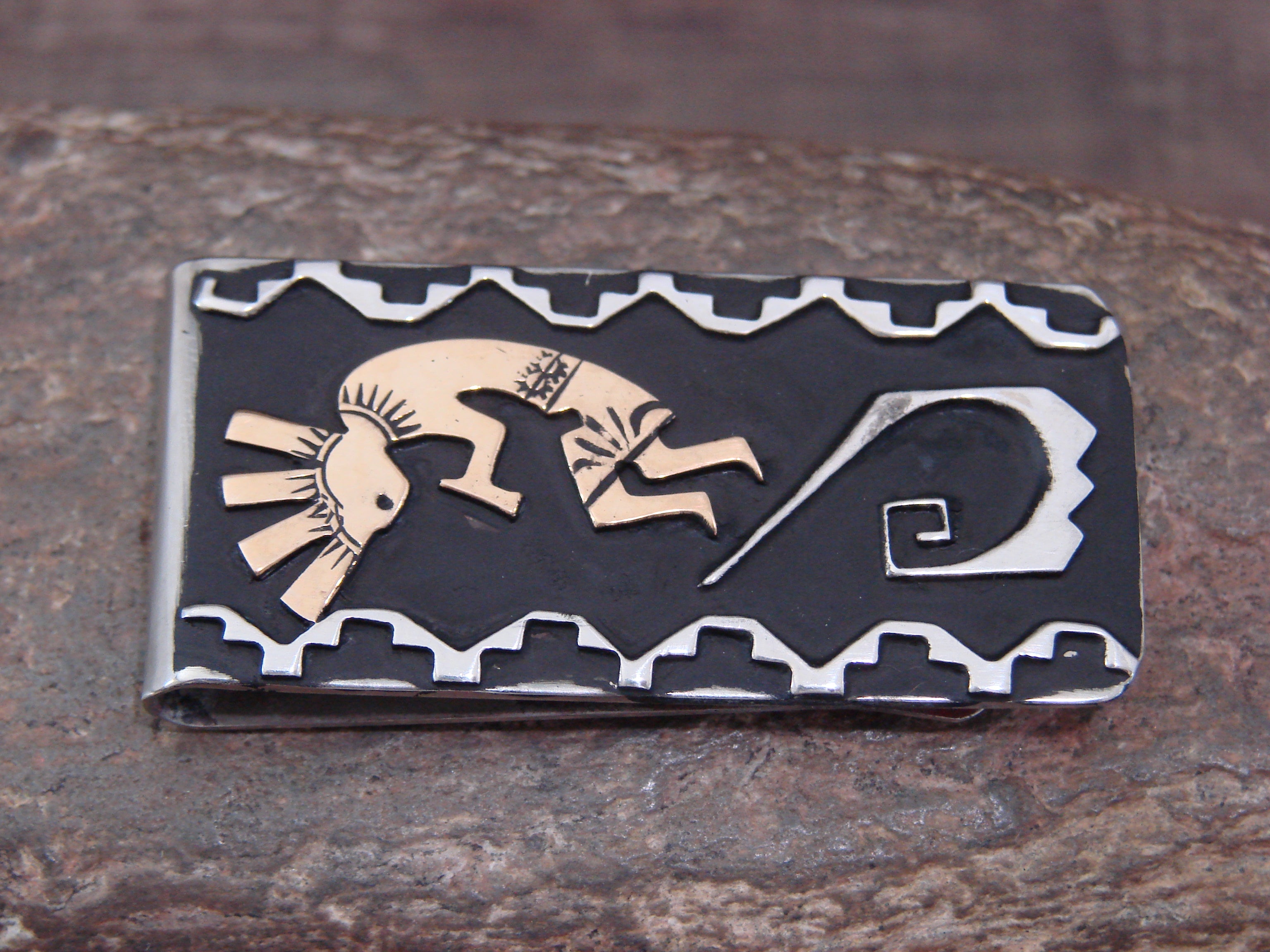 Native American Sterling Silver & 12 kt Gold Fill Kokopelli Money Clip ...