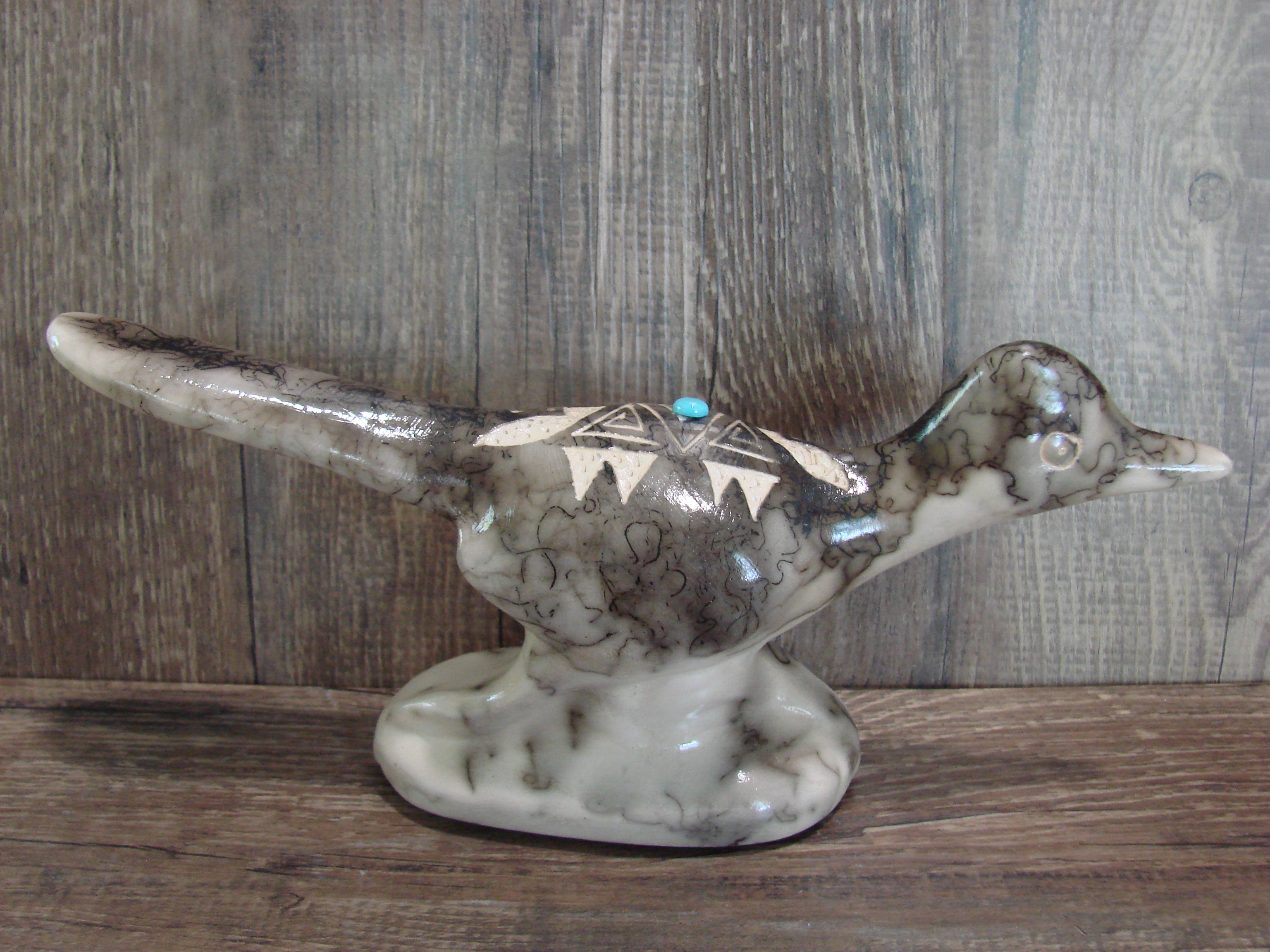Navajo Pottery Horse Hair Road Runner Sculpture by Vail– NTNM