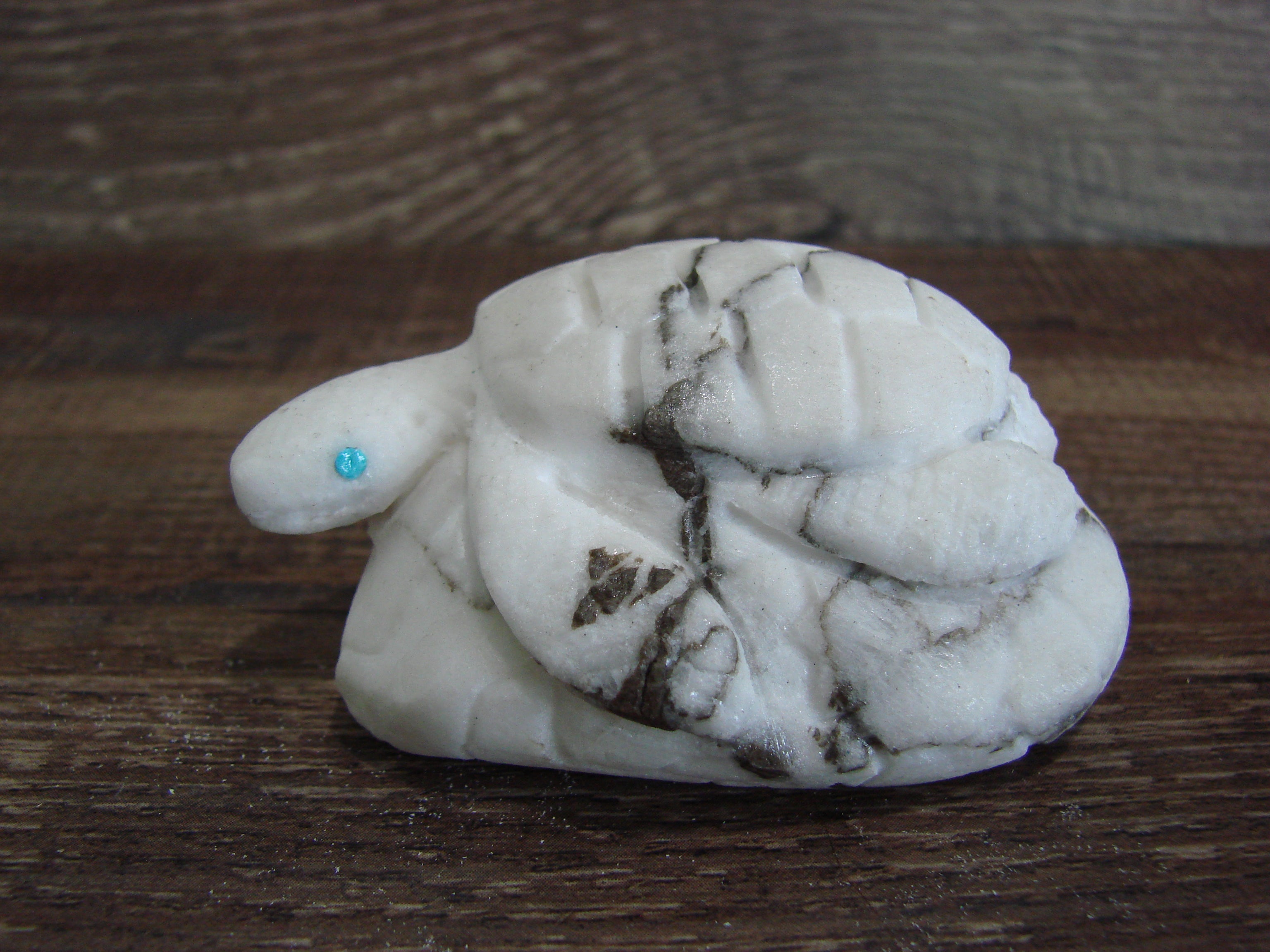 Native American Zuni Hand Carved Turtle Marble Fetish- Coble– NTNM