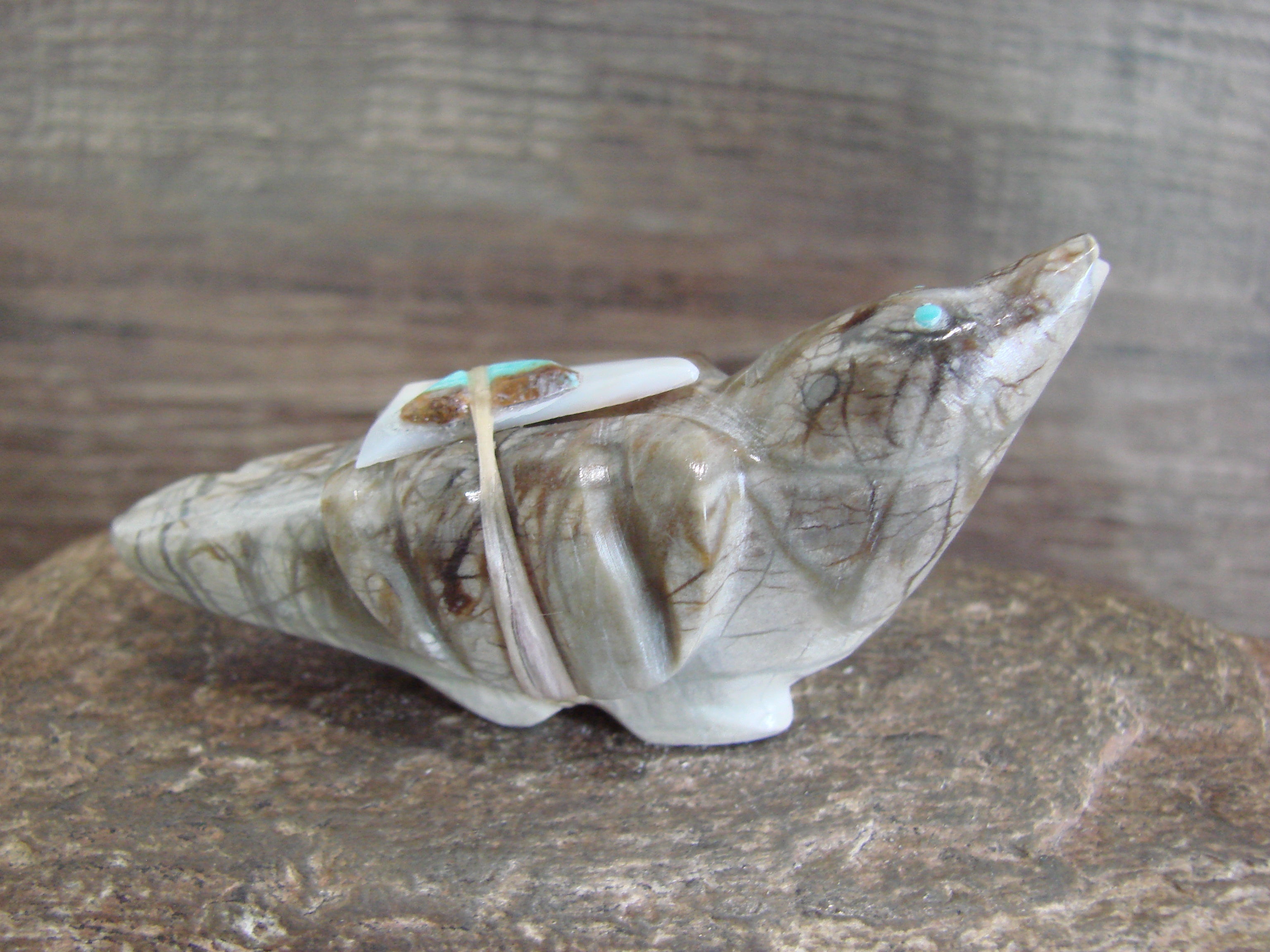 Native American Zuni Indian Stone Marble Bird Fetish by Leekya– NTNM