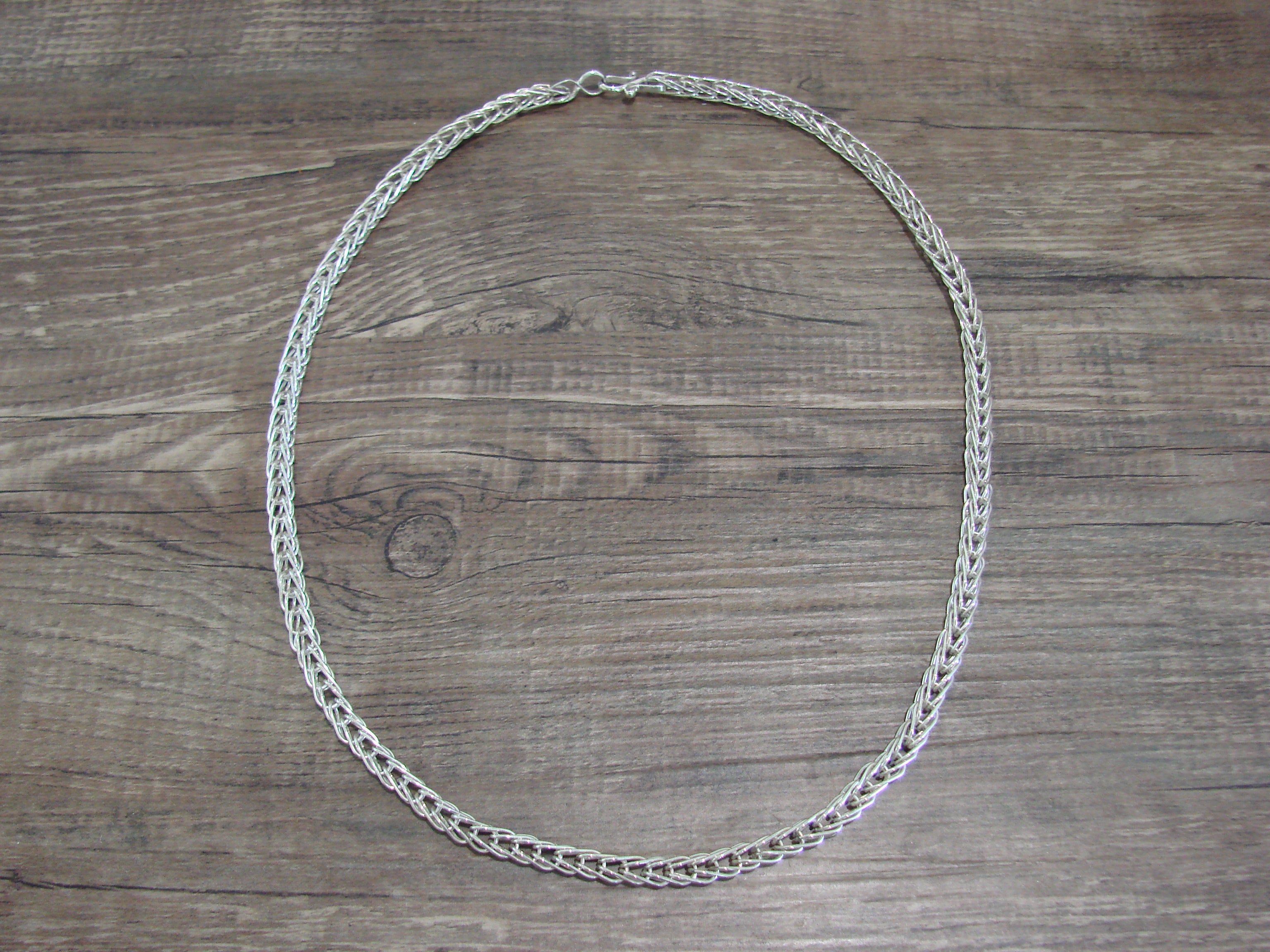 Native American Hand Made Sterling Silver 18" Box Chain Link Necklace ...