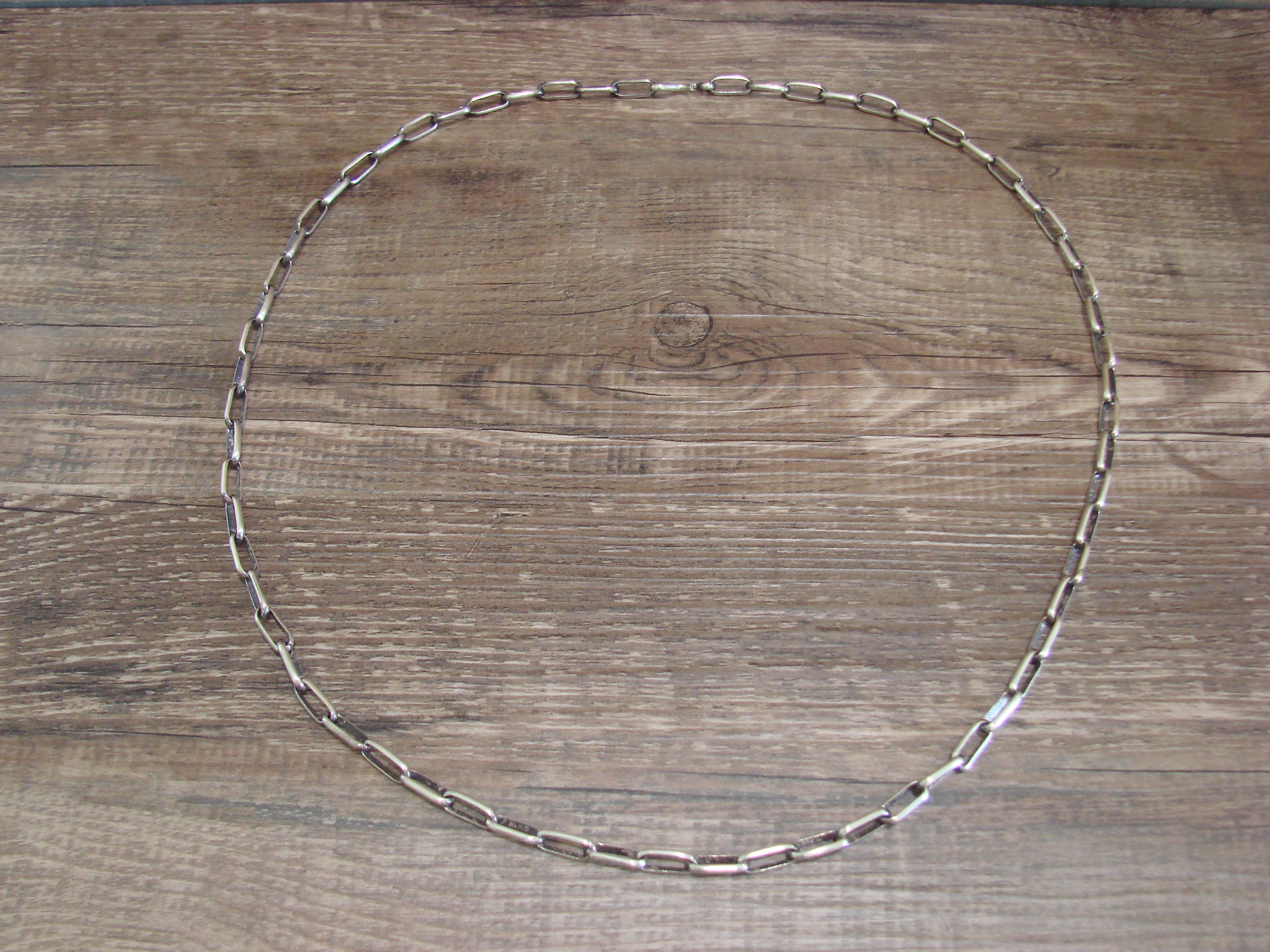 Native American Hand Made Sterling Silver 24" Chain Link Necklace - Sa ...